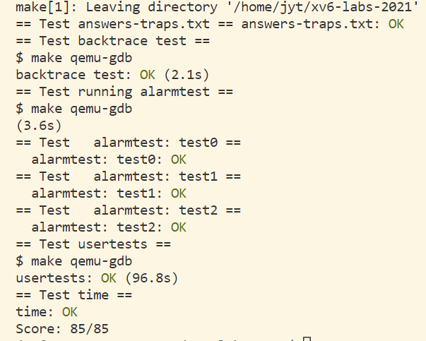 Lab4 - traps | shyJyt's Blog